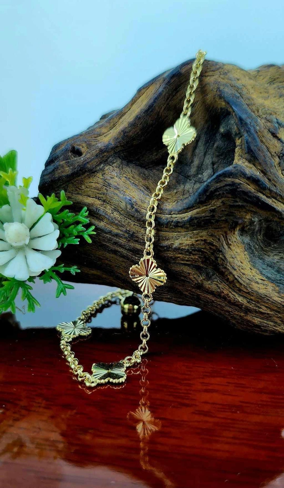 Diamond Cut Trébol Bracelet in 14k Gold - Etsy