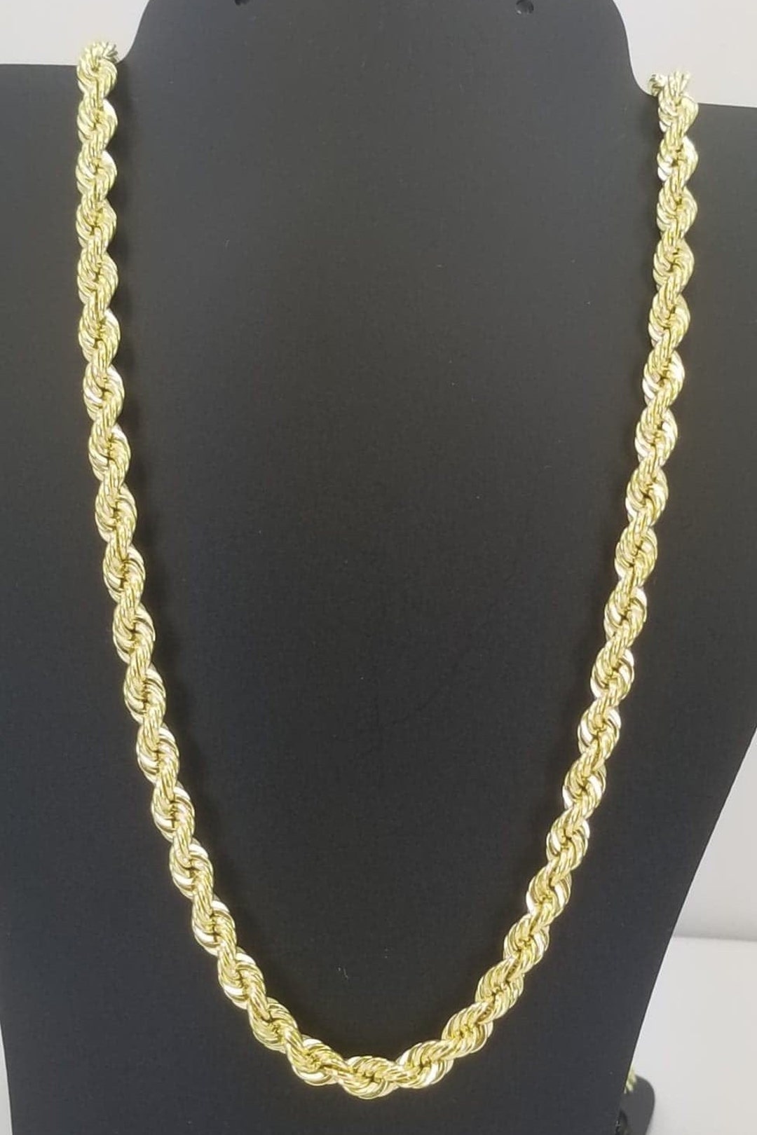 14K Gold Rope Chain Hollow, Cadena Torsal Hueca En Oro De 14K, - Etsy