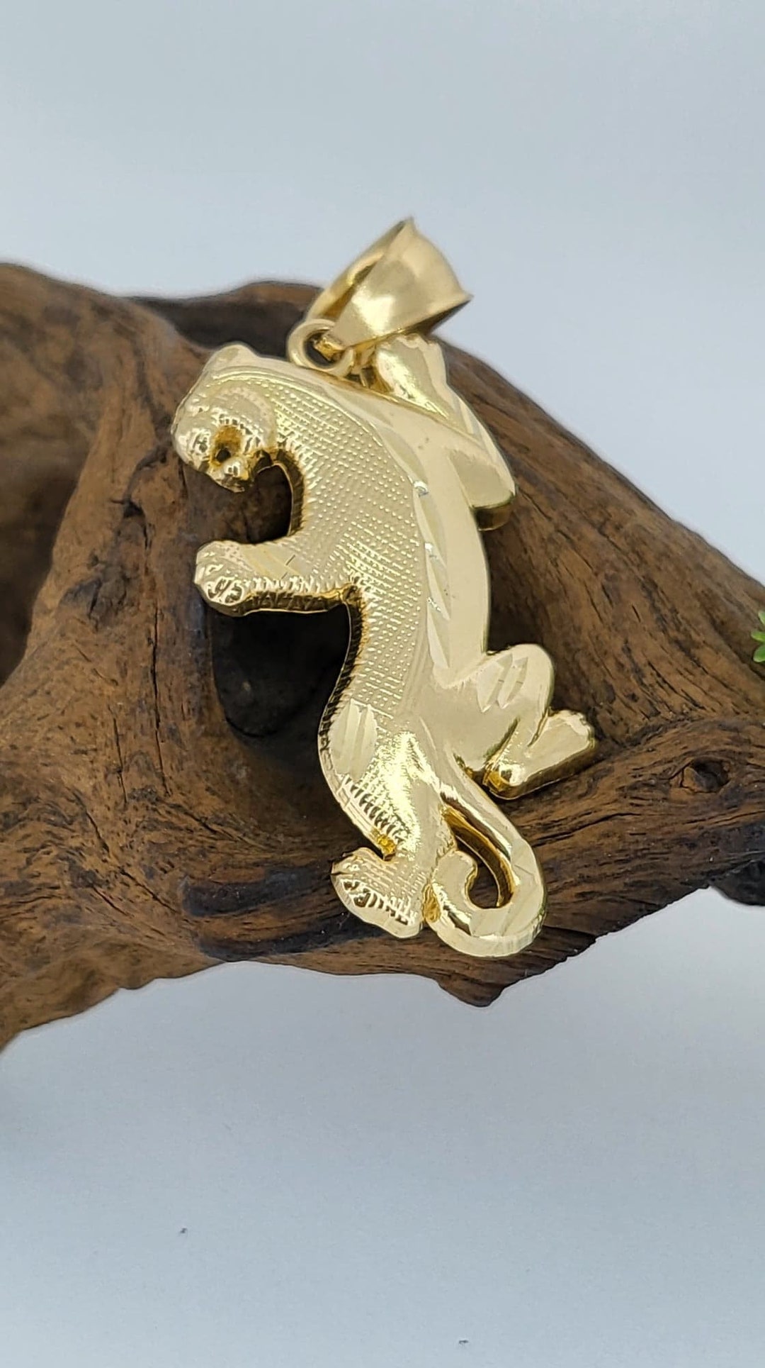 14k Gold Panther Pendant - Etsy