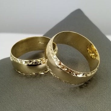Bandas de matrimonio en Oro de 14K... 14k gold set of 2 | Etsy