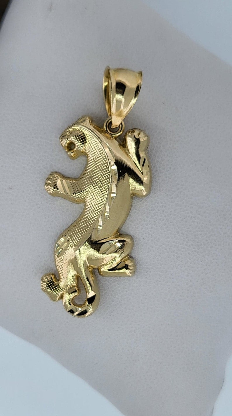 14k Gold Panther Pendant - Etsy