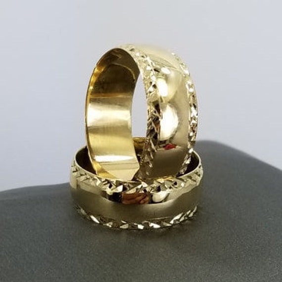 Bandas de matrimonio en Oro de 14K... 14k gold set of 2 | Etsy