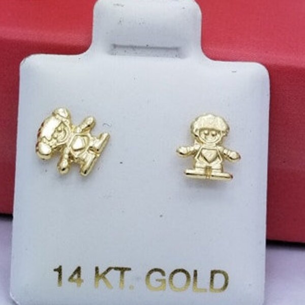 14k Gold Children Earrings - Etsy