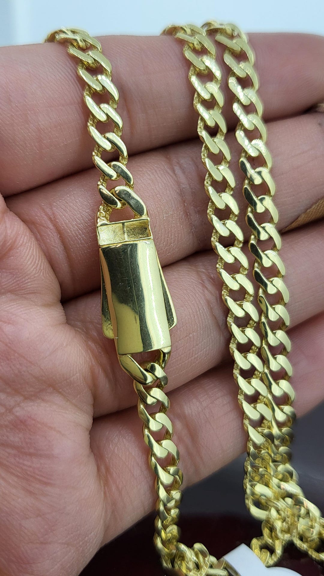 10K Gold Cuban Link Style Chain - Etsy
