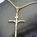 14k Gold Cross With a Rope Chain Necklace - Etsy