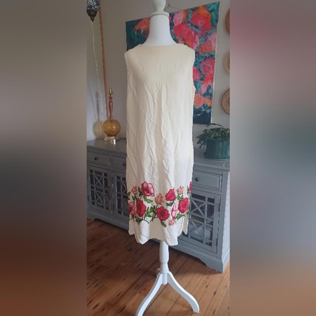 Vintage 60s Shift Dress With Floral Embroidery - Etsy