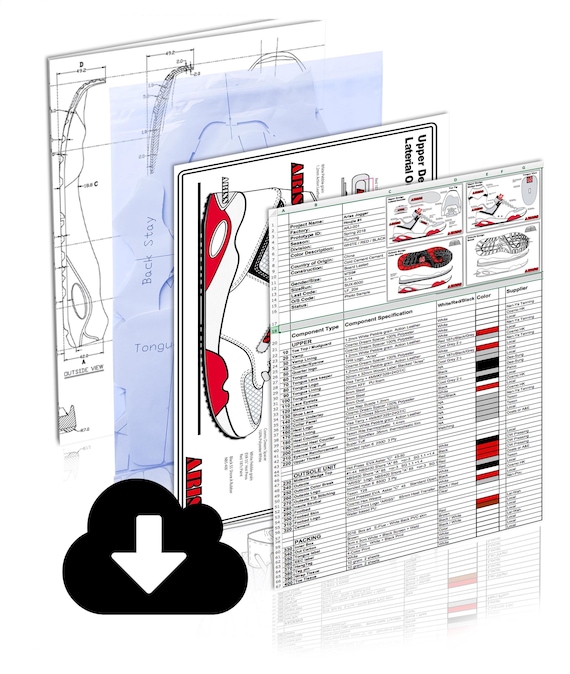 Complete Shoe Specification Drawing | Etsy