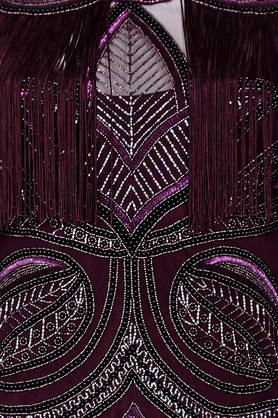 Plus Size Glam Gown Plum Prom Maxi Dress With Sleeves 20s - Etsy