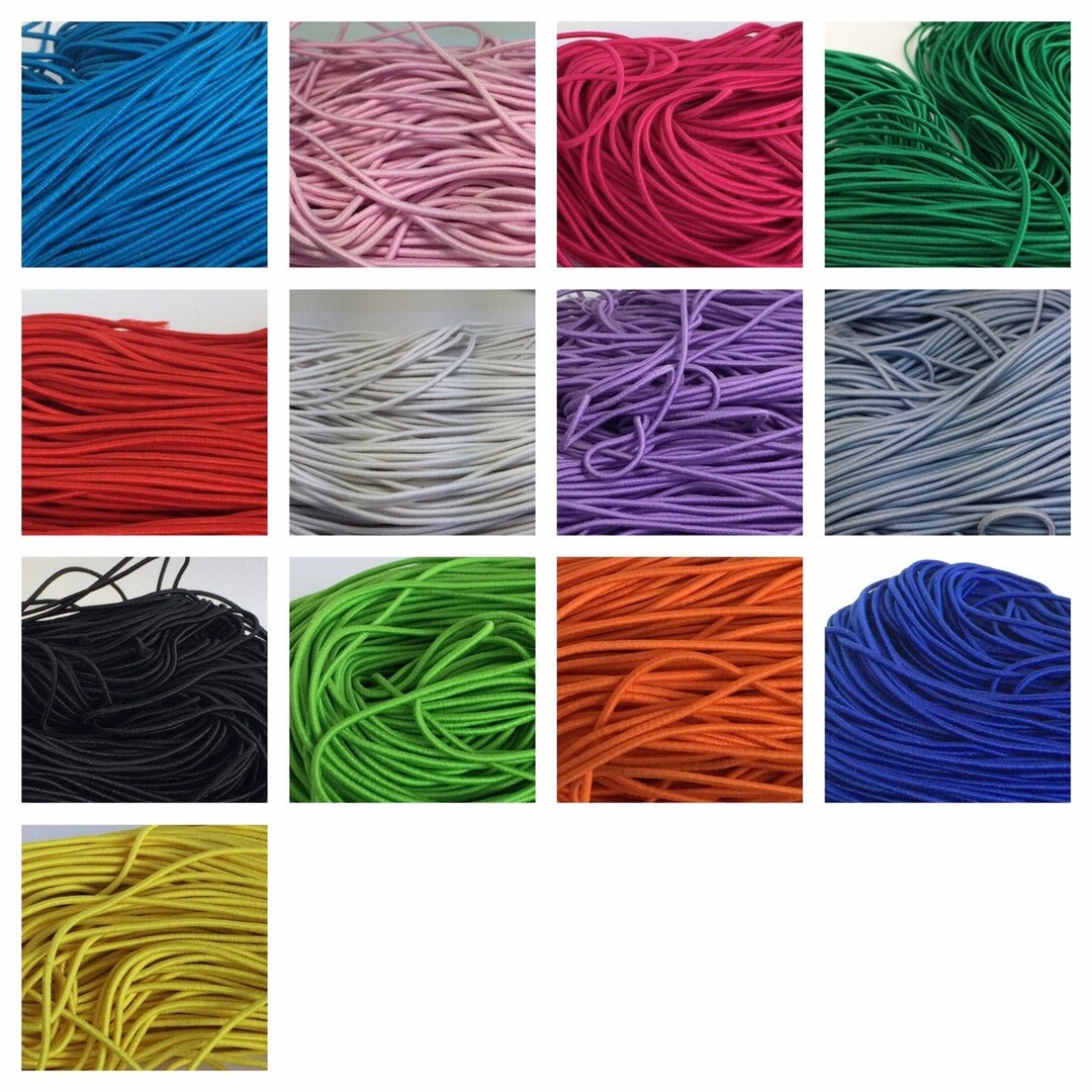 25 Yards 2mm Bundle Round Elastic Stretchy Flexible Thread String Cord ...