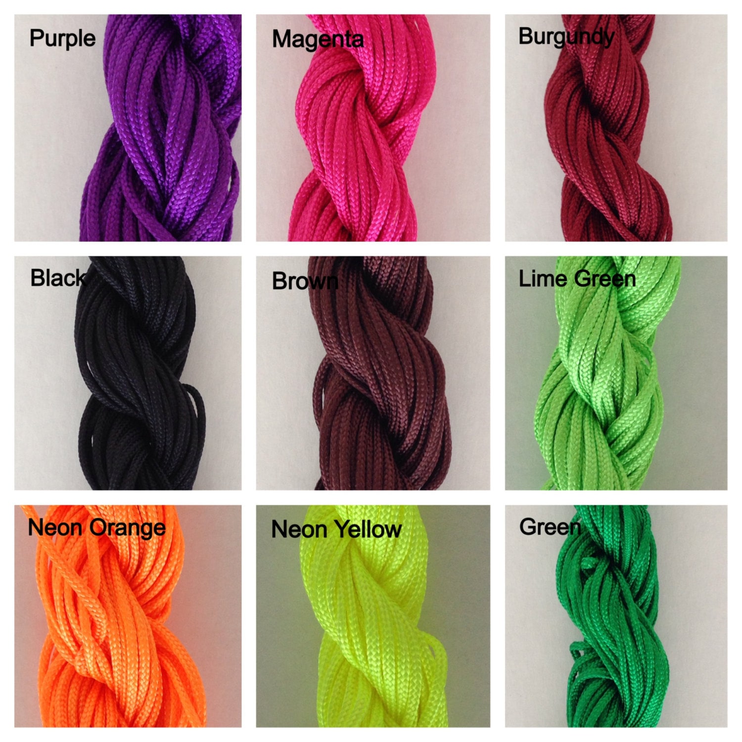 1.5mm Multiple Color Options Nylon Cord Braided Cord Size | Etsy