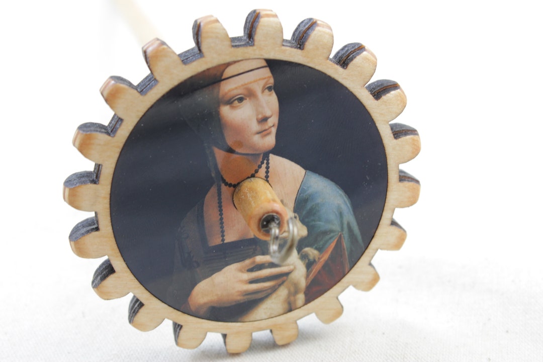 Inlay Lady With an Ermine Gear Spindles - Etsy