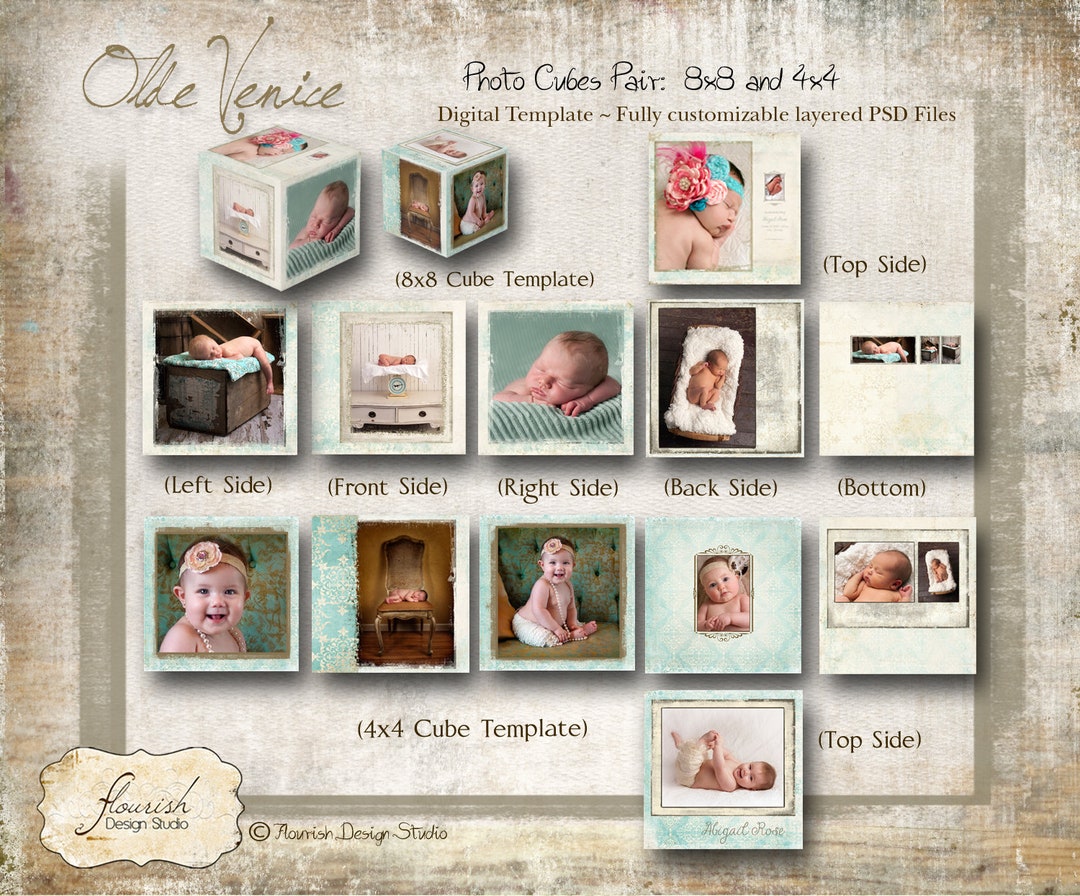 Photo Cube Templates for Photographers - Olde Venice Photo Cube (8x8 ...
