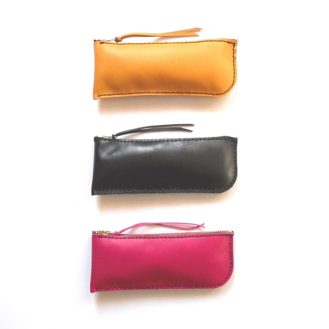LEATHER CASE / Leather Pencil Case / Zipper Case / Leather Pouch - Etsy