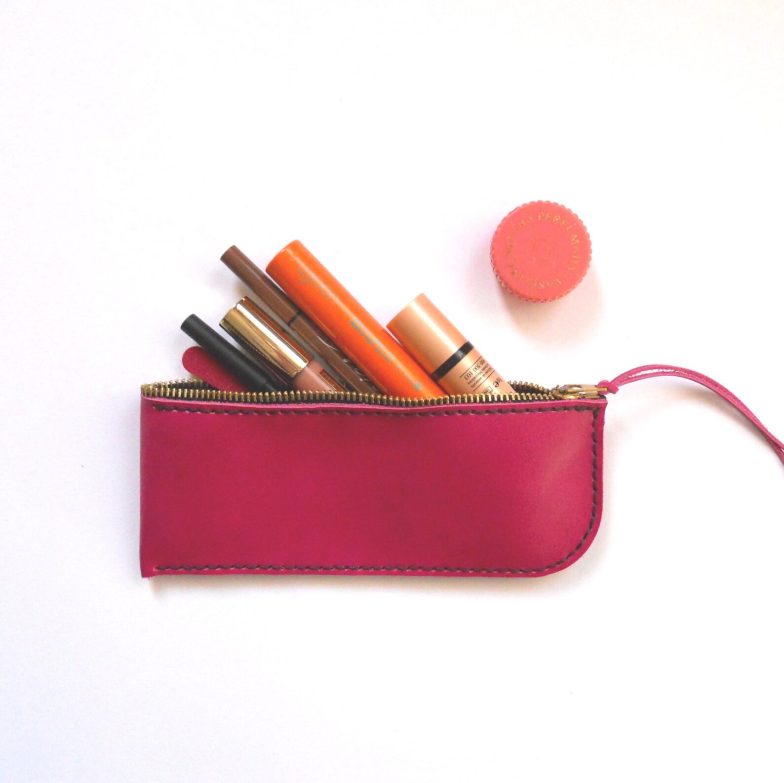 LEATHER CASE / Leather Pencil Case / Zipper Case / Leather Pouch - Etsy