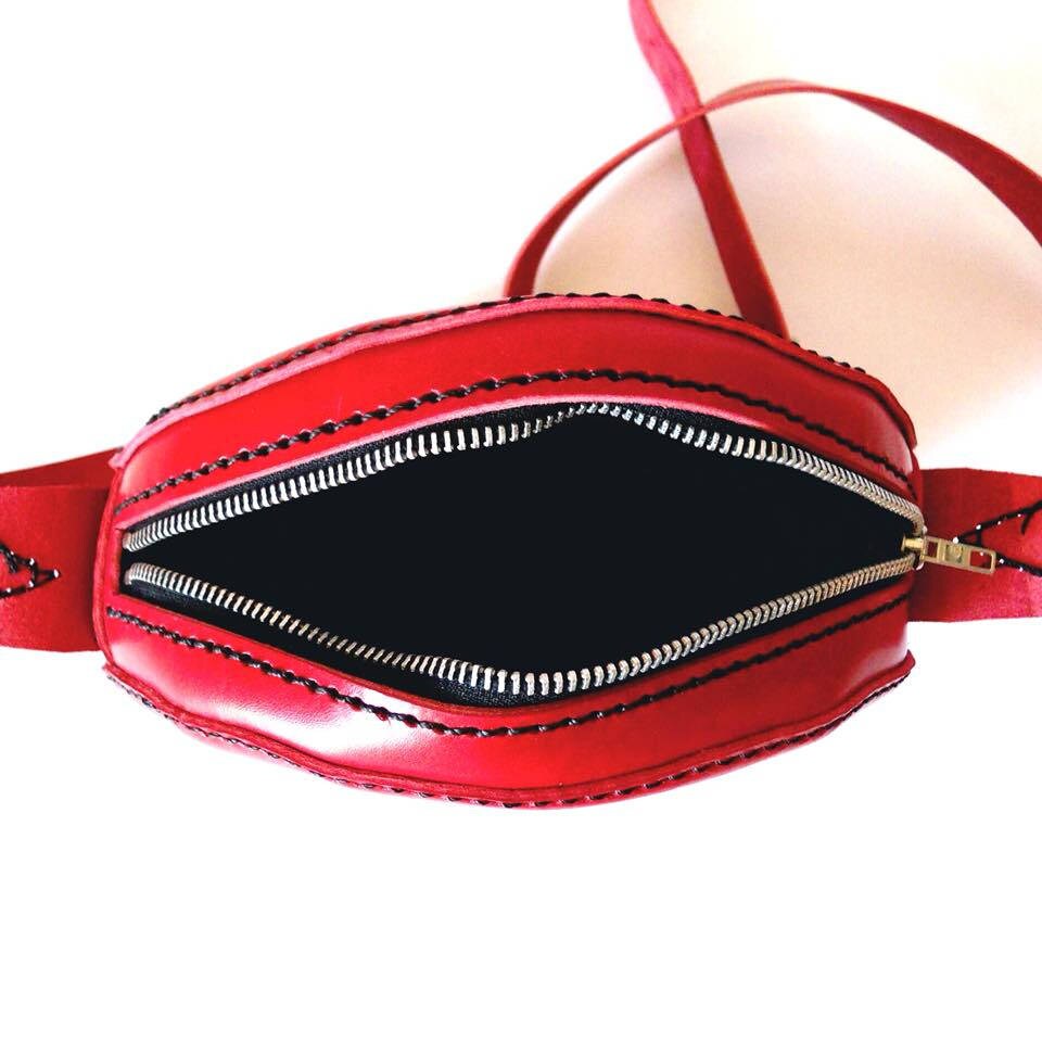 RED LEATHER PURSE / Leather Bag / Pouch / Corssbody Bag / Satchel ...