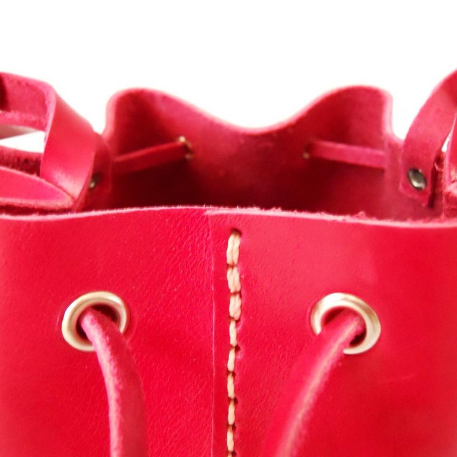 SMALL LEATHER SACKBAG/ Leather Red Tote Bag, Shoulder Bag, Carryall ...