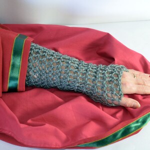 Chain Mail Sleeves, Hand Knitted Faux Maille Fingerless Gloves, for ...