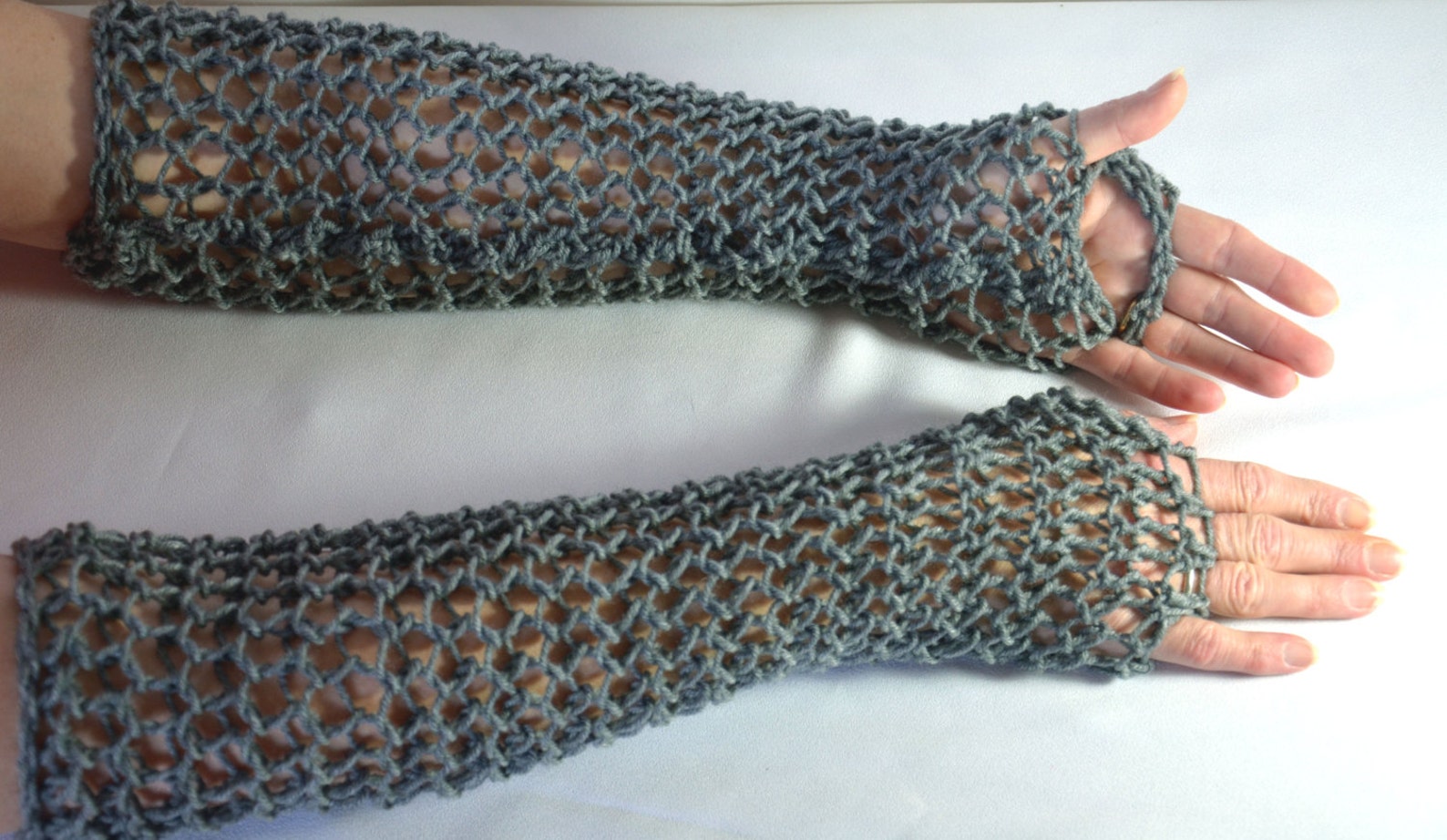 Chain Mail Sleeves, Hand Knitted Faux Maille Fingerless Gloves, for ...