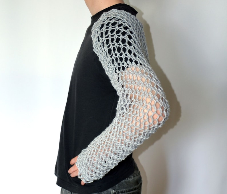 Faux Chain Mail Sleeve Harness Hand Knit Maille Sleeves for - Etsy