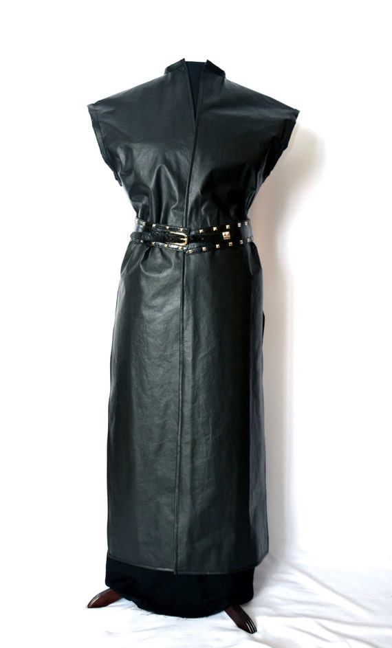 Surcoat Medieval Renaissance Viking in Black Faux Leather - Etsy
