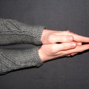 Grey Wizard Rune Cuffs, a Pair of Hand Knit Cuffs Marked With a Wizard ...