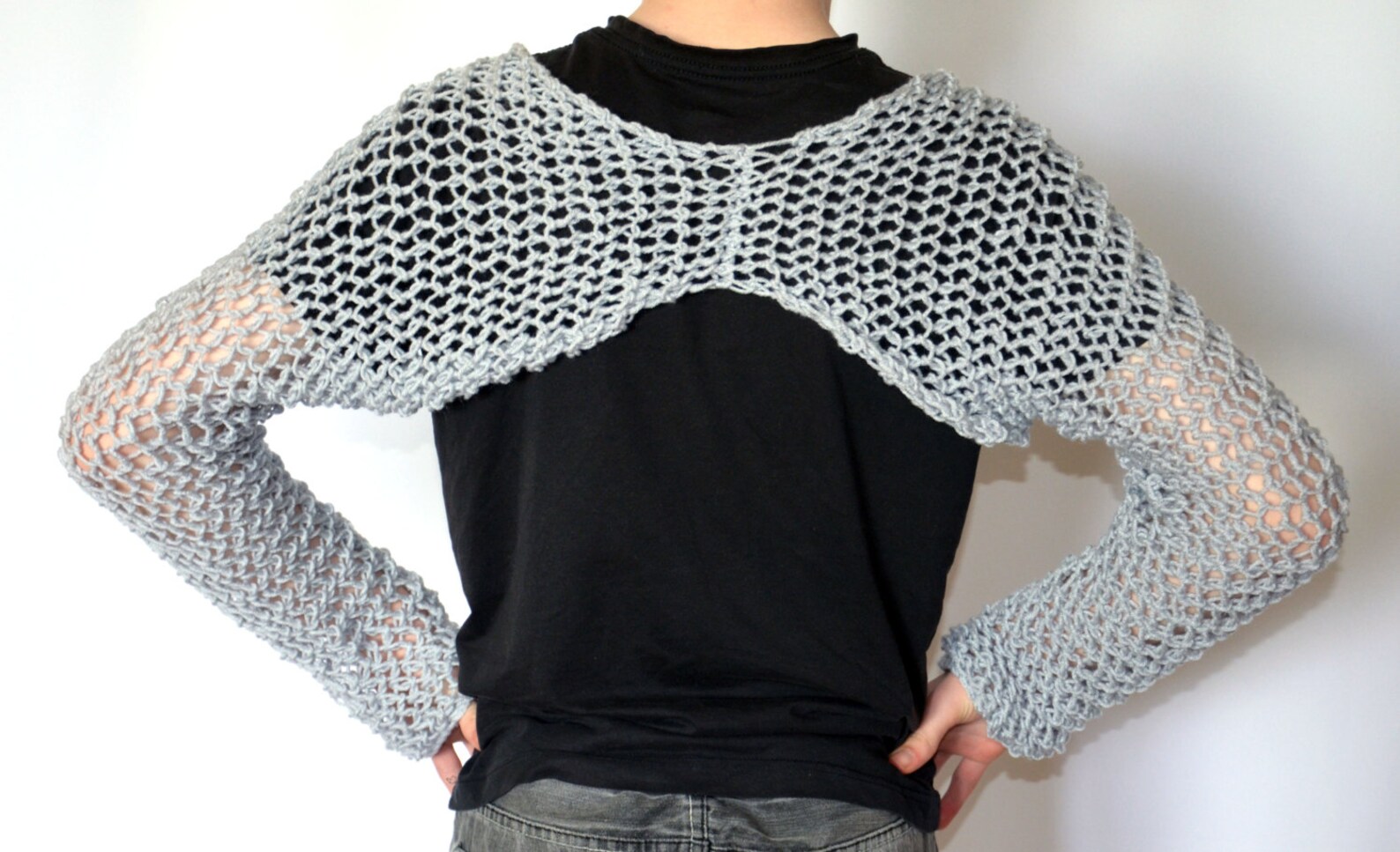 Faux Chain Mail Sleeve Harness Hand Knit Maille Sleeves for - Etsy