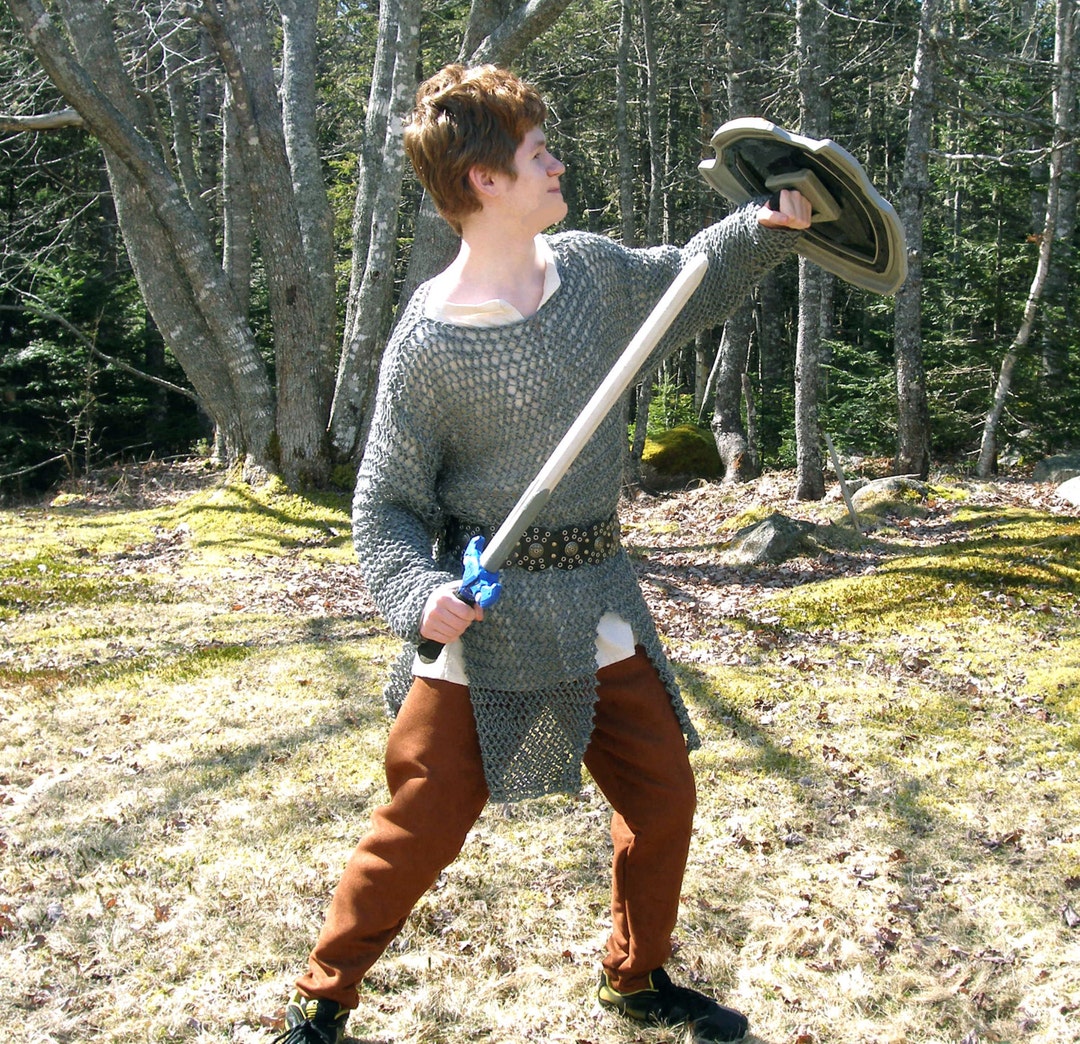 Hand Knit Faux Chain Mail Hauberk, Mid-thigh Length, Unisex Sizing, for ...