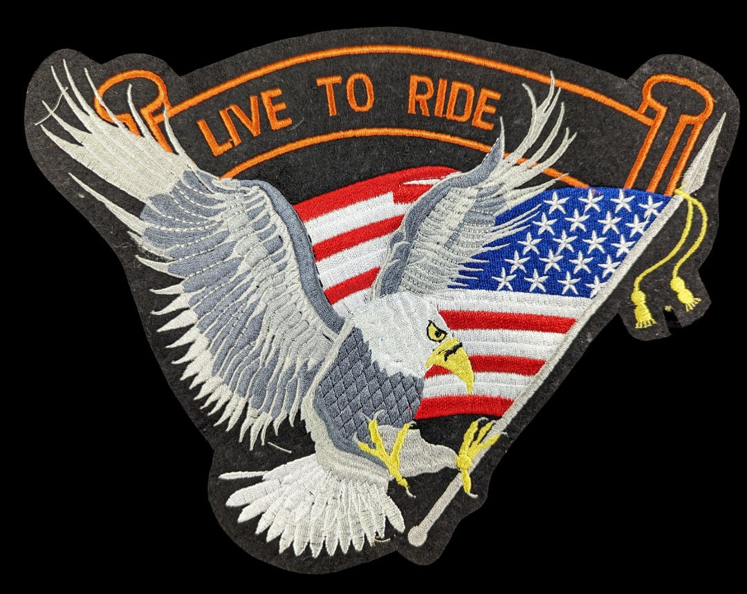 Live to Ride Eagle/flag Biker Patch - Etsy