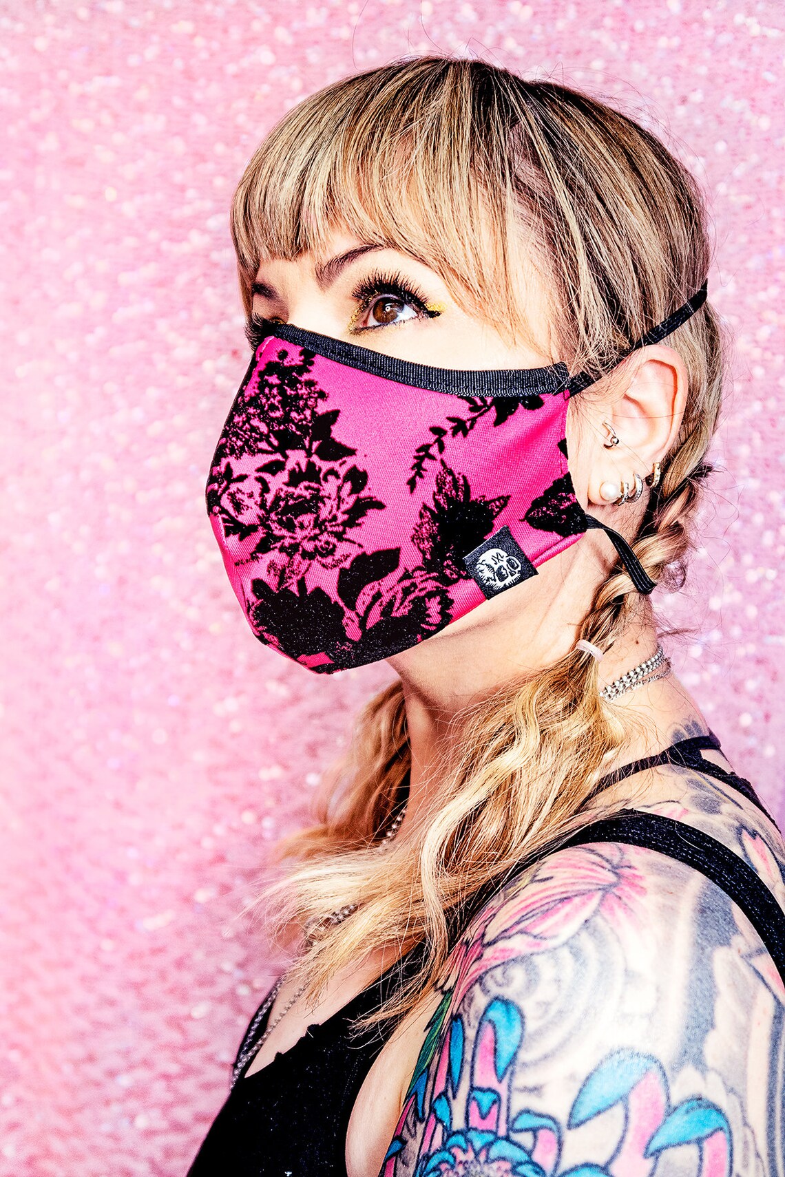 Face Mask Pink Flocked Rose - Etsy