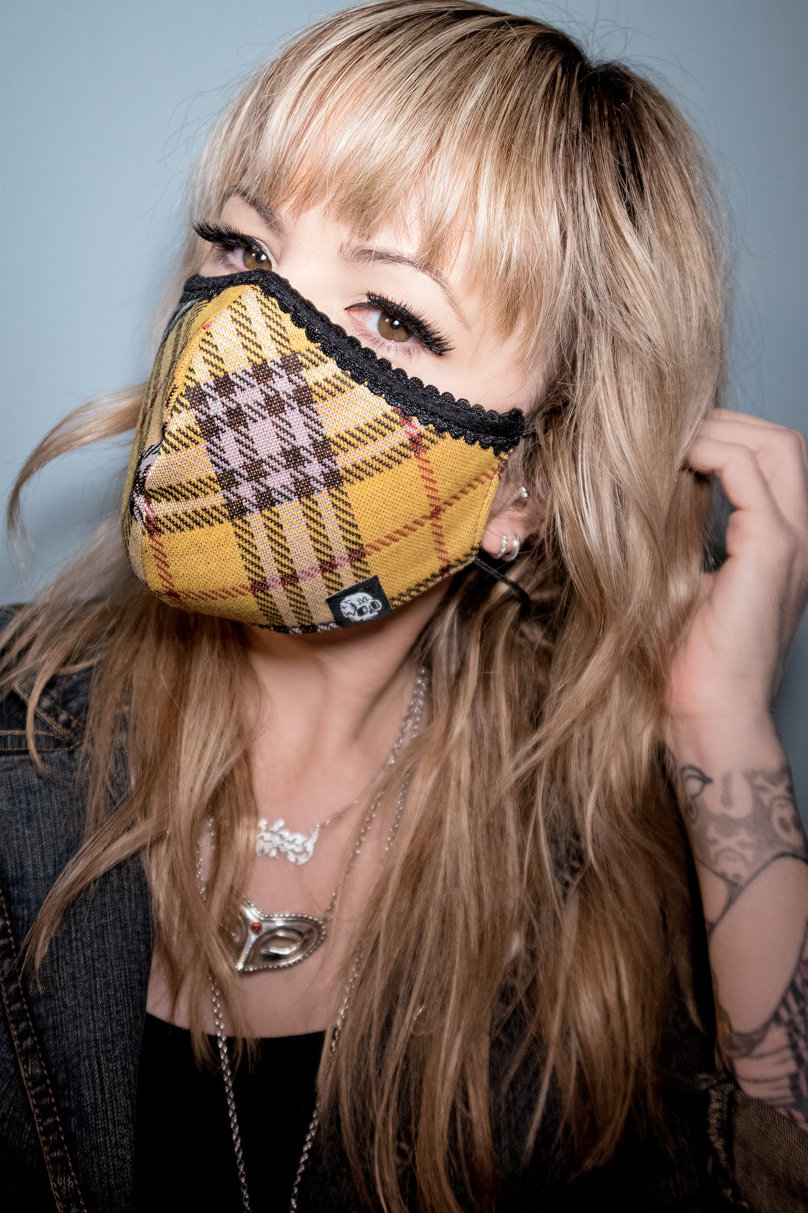 Yellow Plaid Face Mask - Etsy
