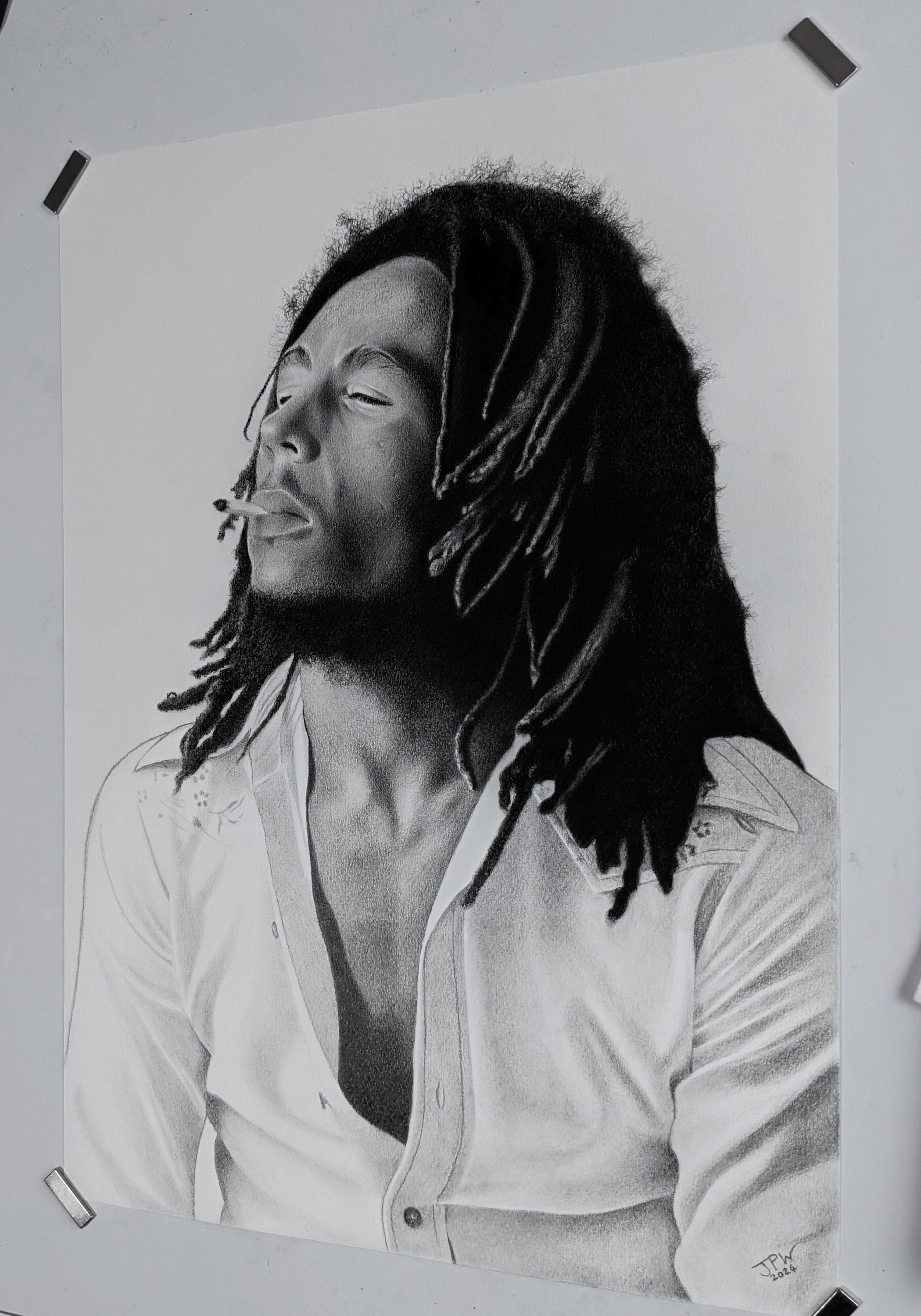 Original Bob Marley Pencil Drawing: Reggae Legend Portrait Art - Etsy