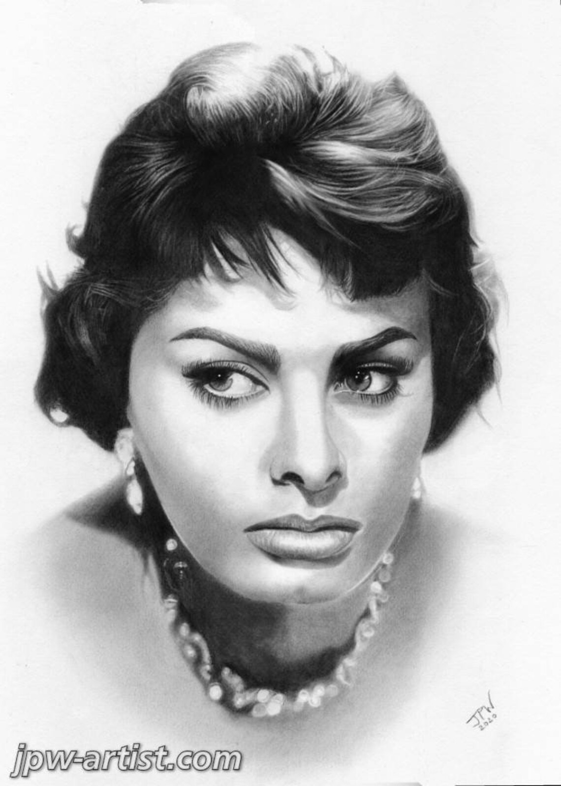 Sophia Loren Drawing Sophia Loren Portait Original Drawing Hollywood ...