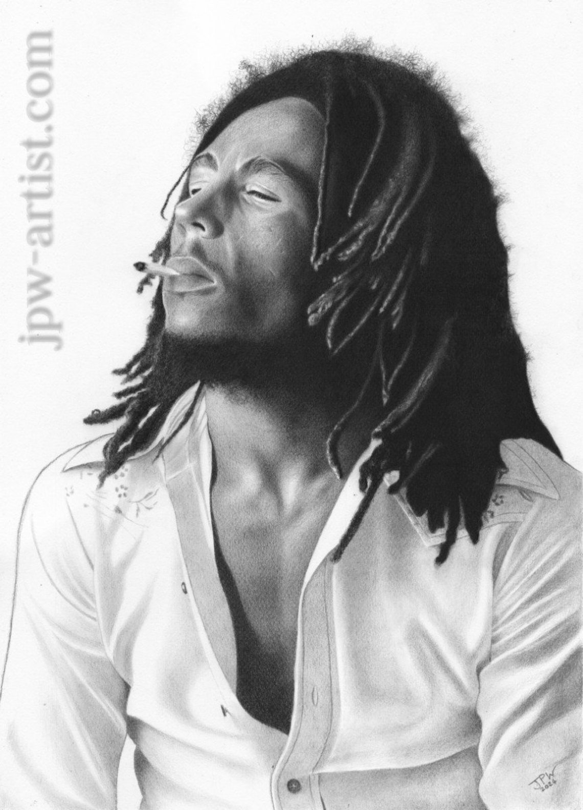 Original Bob Marley Pencil Drawing: Reggae Legend Portrait Art - Etsy