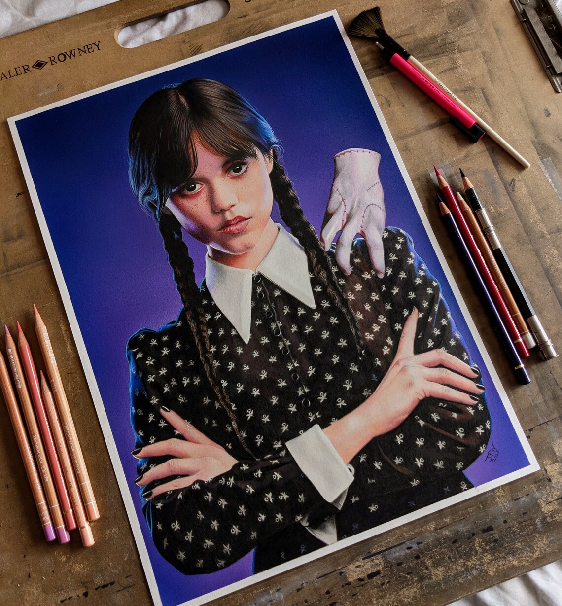 Wednesday Addams - the Addams Family - Wednesday Drawing - Jenna Ortega ...