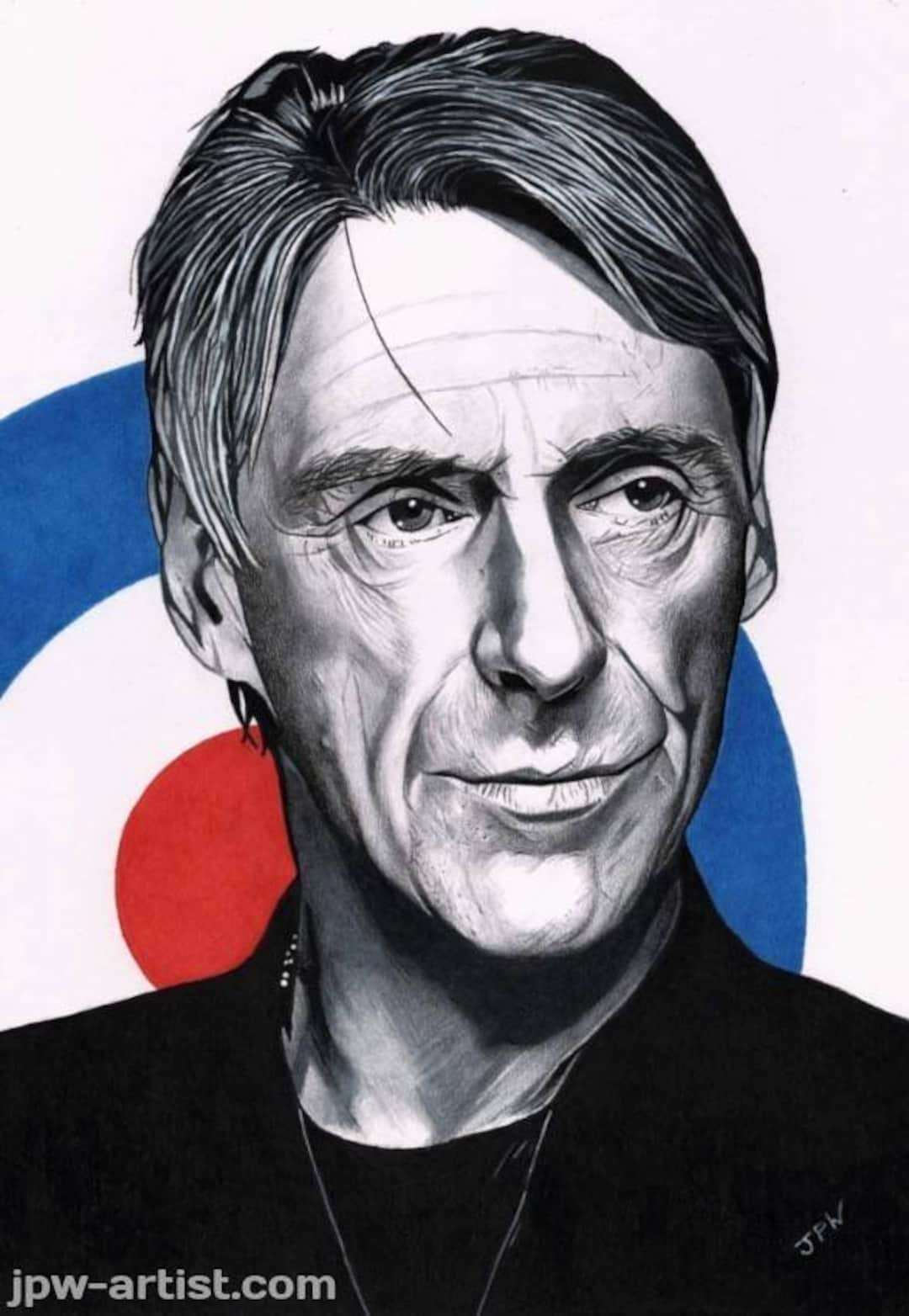 Original Paul Weller Drawing: the Modfather Portrait, Man Cave Art ...