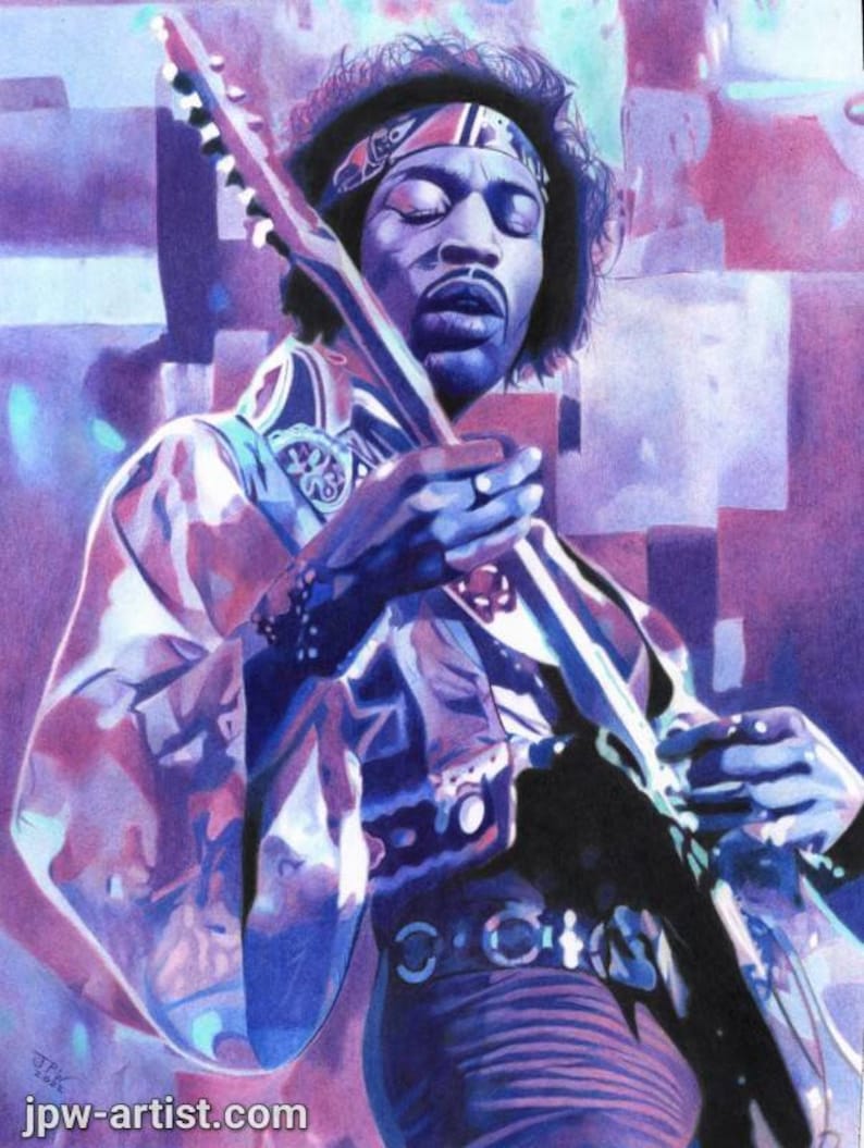 Jimi Hendrix - Jimi Hendrix Drawing - Original Drawing - Music Icon ...