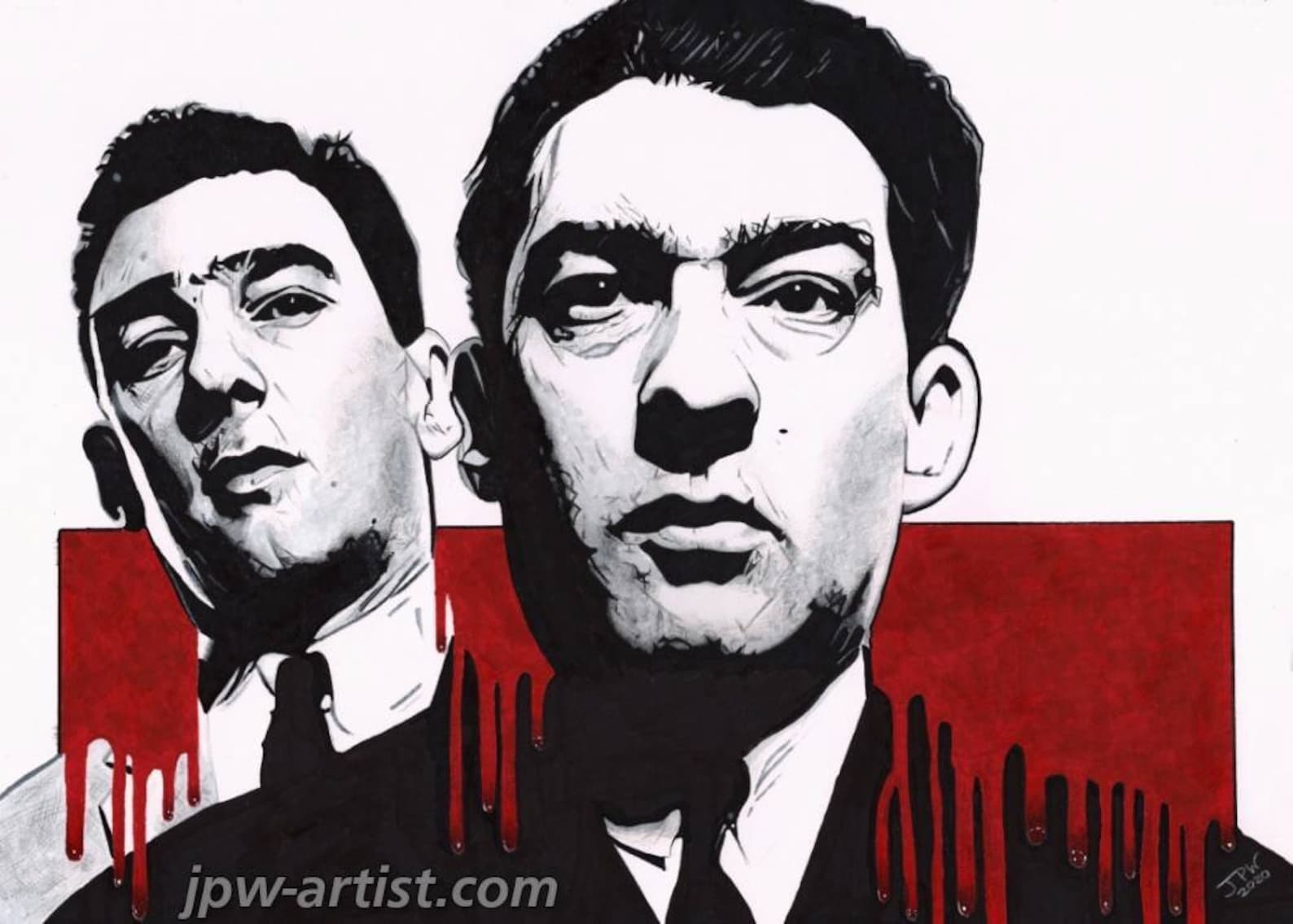 Original Marker Drawing of the Krays the Kray Twins Ronnie and Reggie ...