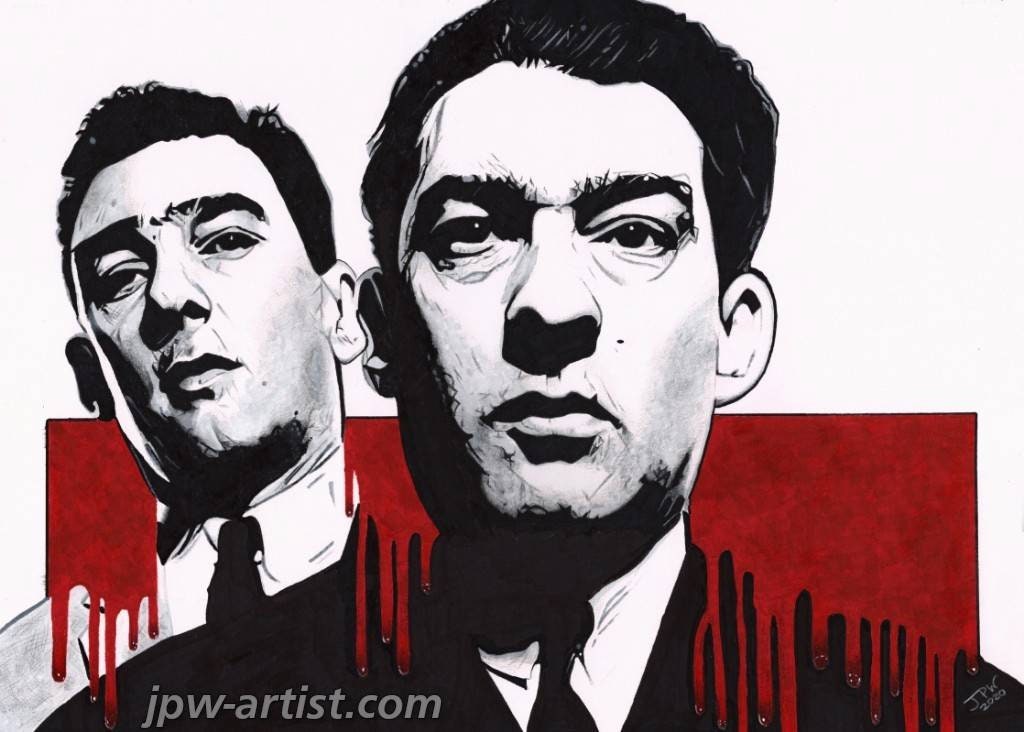 Original Marker Drawing of the Krays the Kray Twins Ronnie and Reggie ...