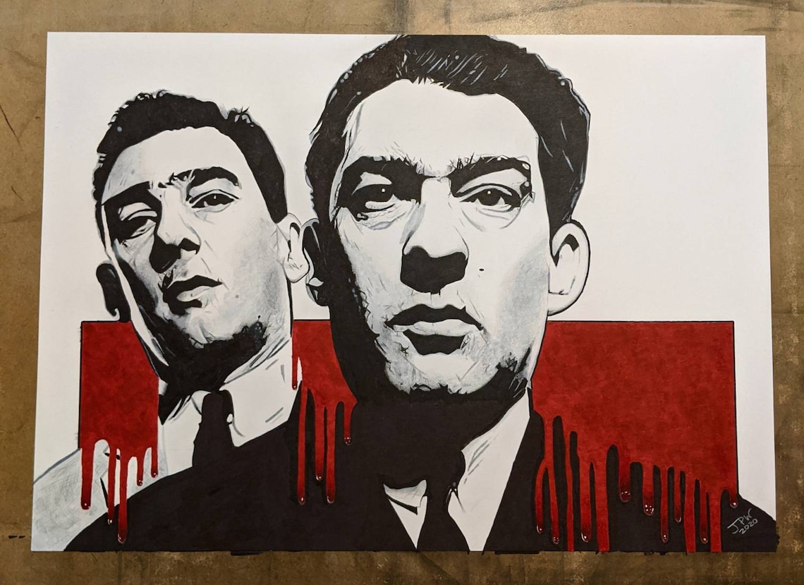 Original Marker Drawing of the Krays the Kray Twins Ronnie and Reggie ...