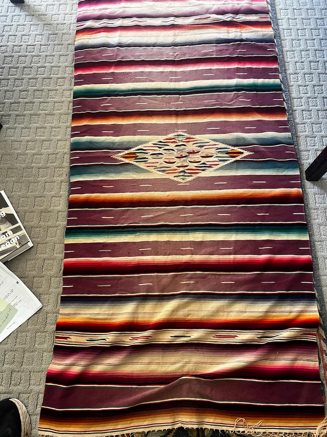 Antique Wool Serape Saltillo Hand Made Blanket - Etsy