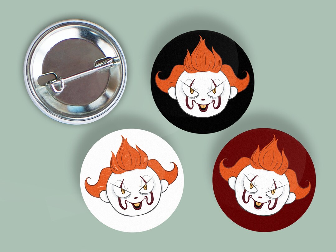 IT Pennywise the Clown Pin Badge Original Illustrated Button - Etsy