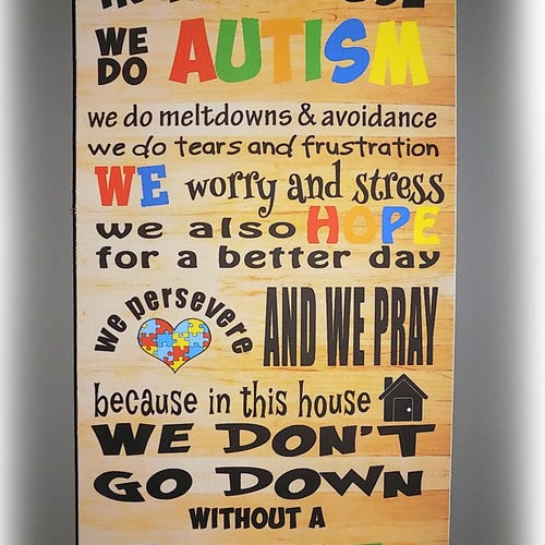 In This House We Do Autism Wooden Sign Handmade | Etsy