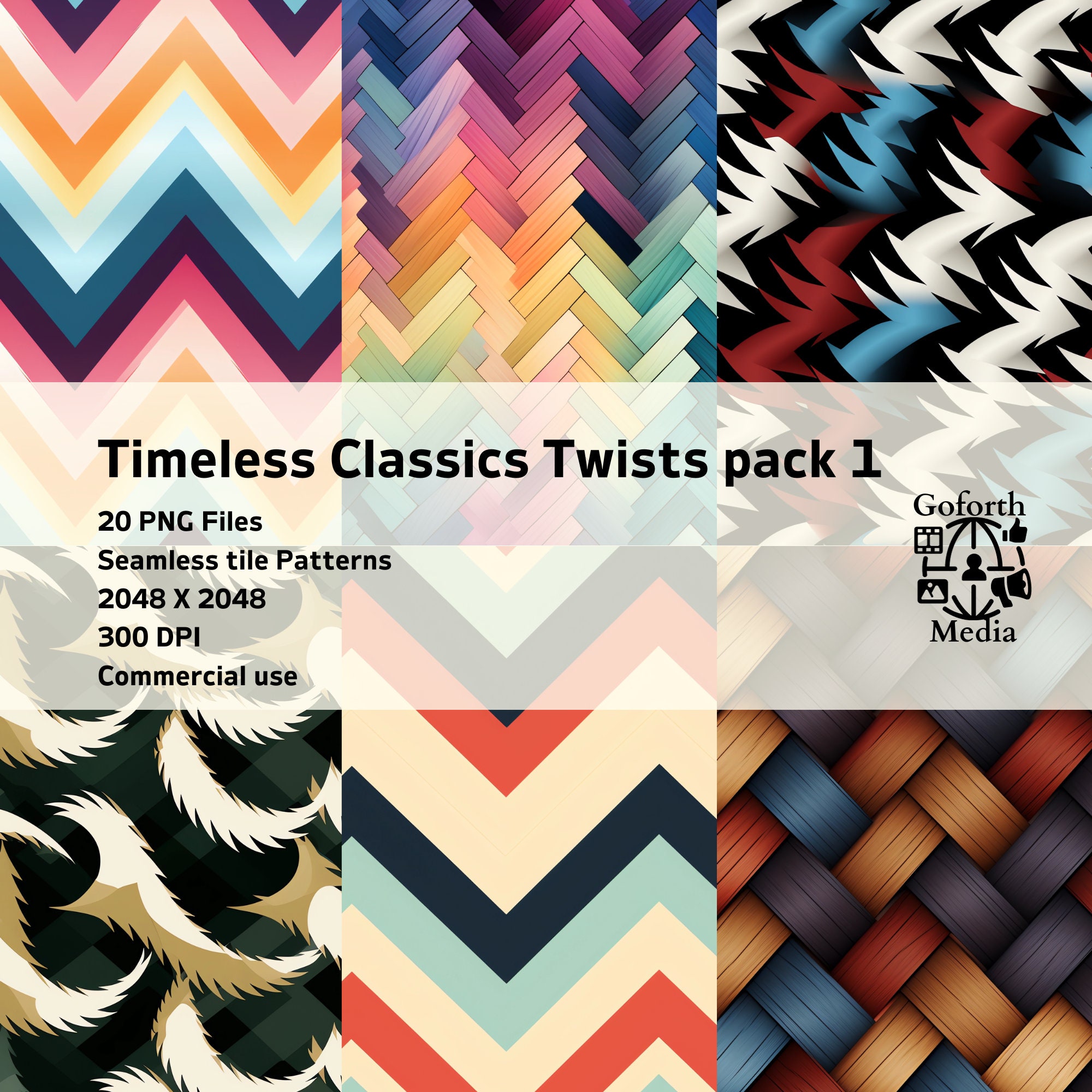 Pack 1 Timeless Classic Twists 20 Seamless Patterns Chevron - Etsy