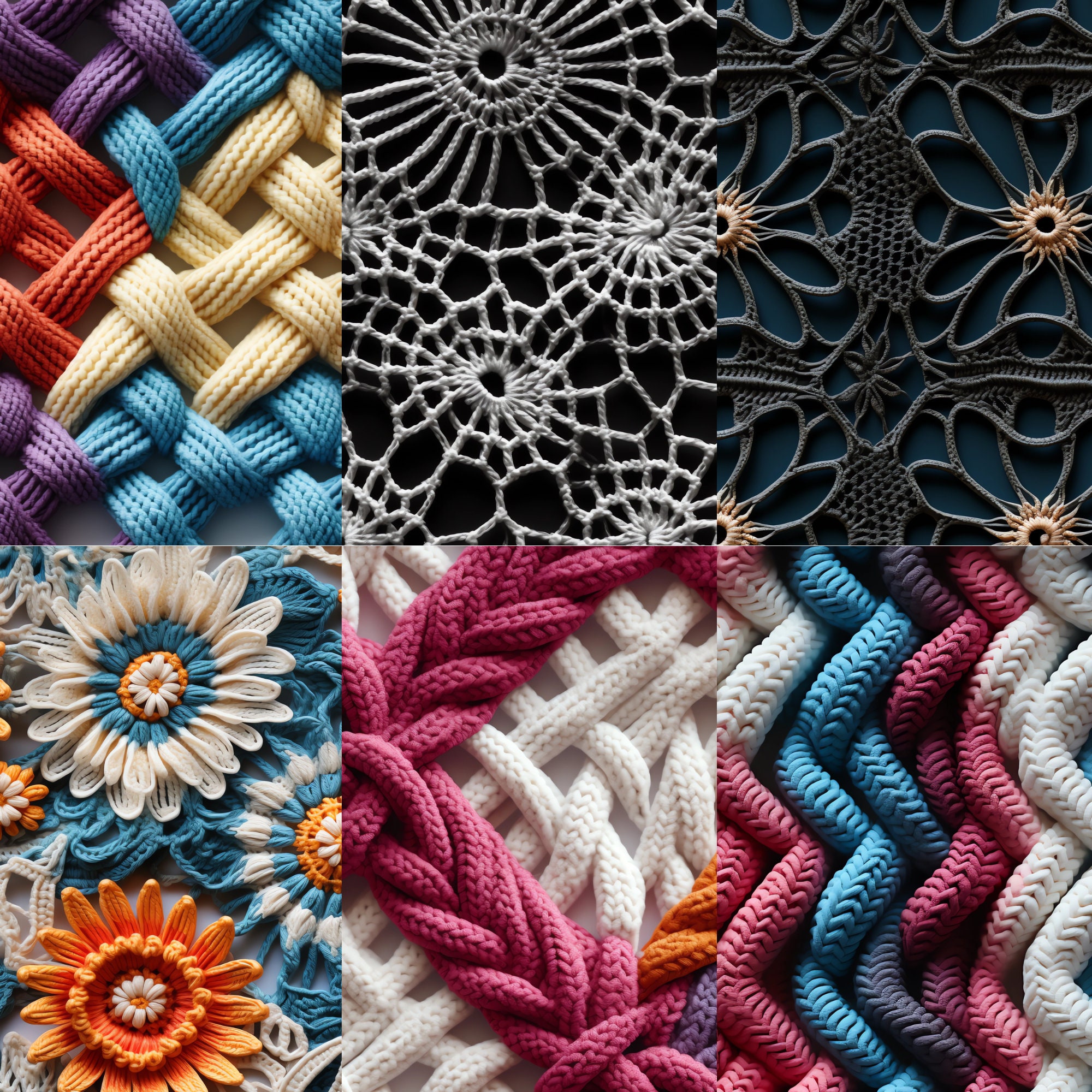 Crochet Textures 17 Seamless Tile Digital Patterns Holiday - Etsy