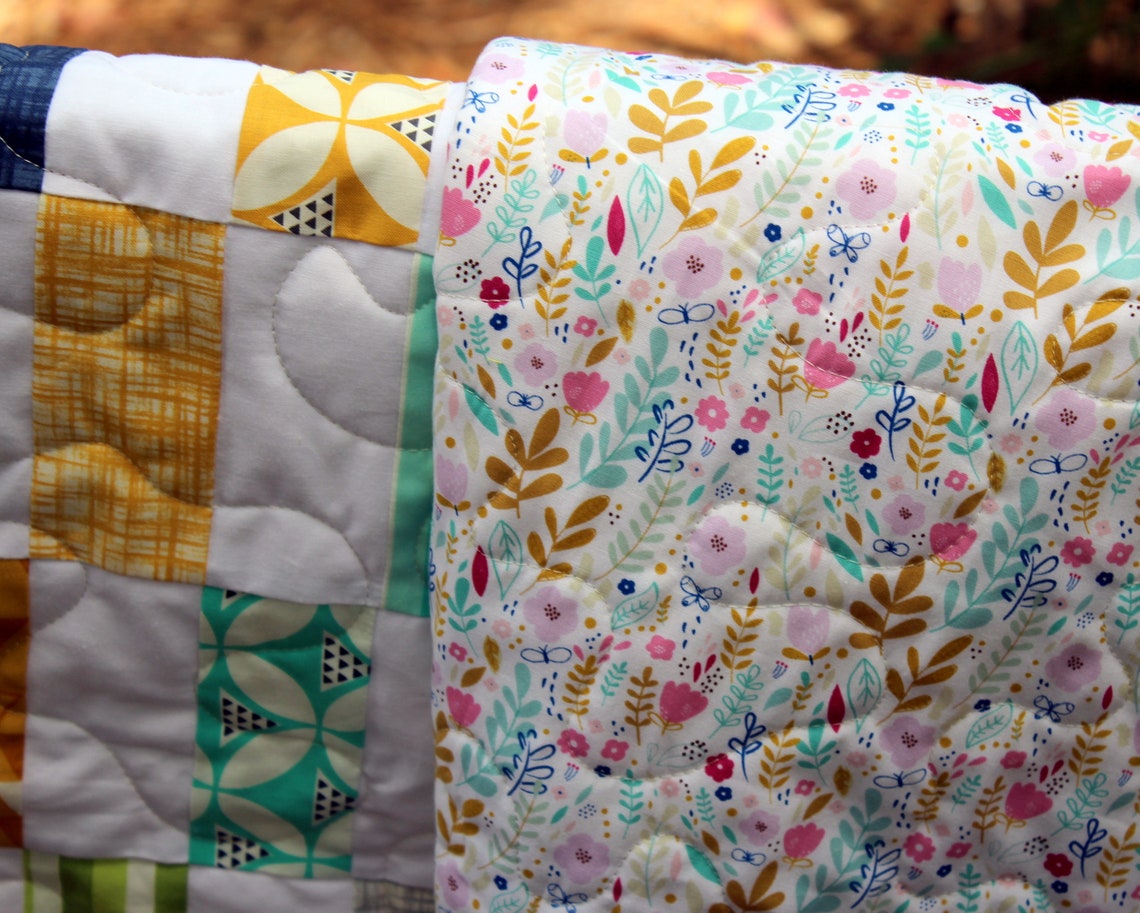 Gorgeous Toddler Girls Quilt, Floral Baby Girls Quilt, Quilt for Infant ...
