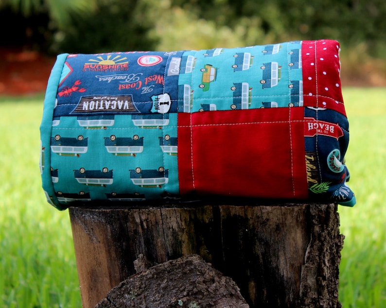 Baby Boys Beach Quilt VW Bus Vacation Quilt Red Green Teal - Etsy