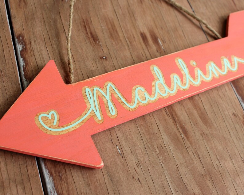 Rustic Arrow Name Sign Bedroom Wall Art Woodsy Arrow Plaque - Etsy