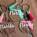Florida Key Chain, Florida Acrylic Round Key Chain, Resin Coated ...