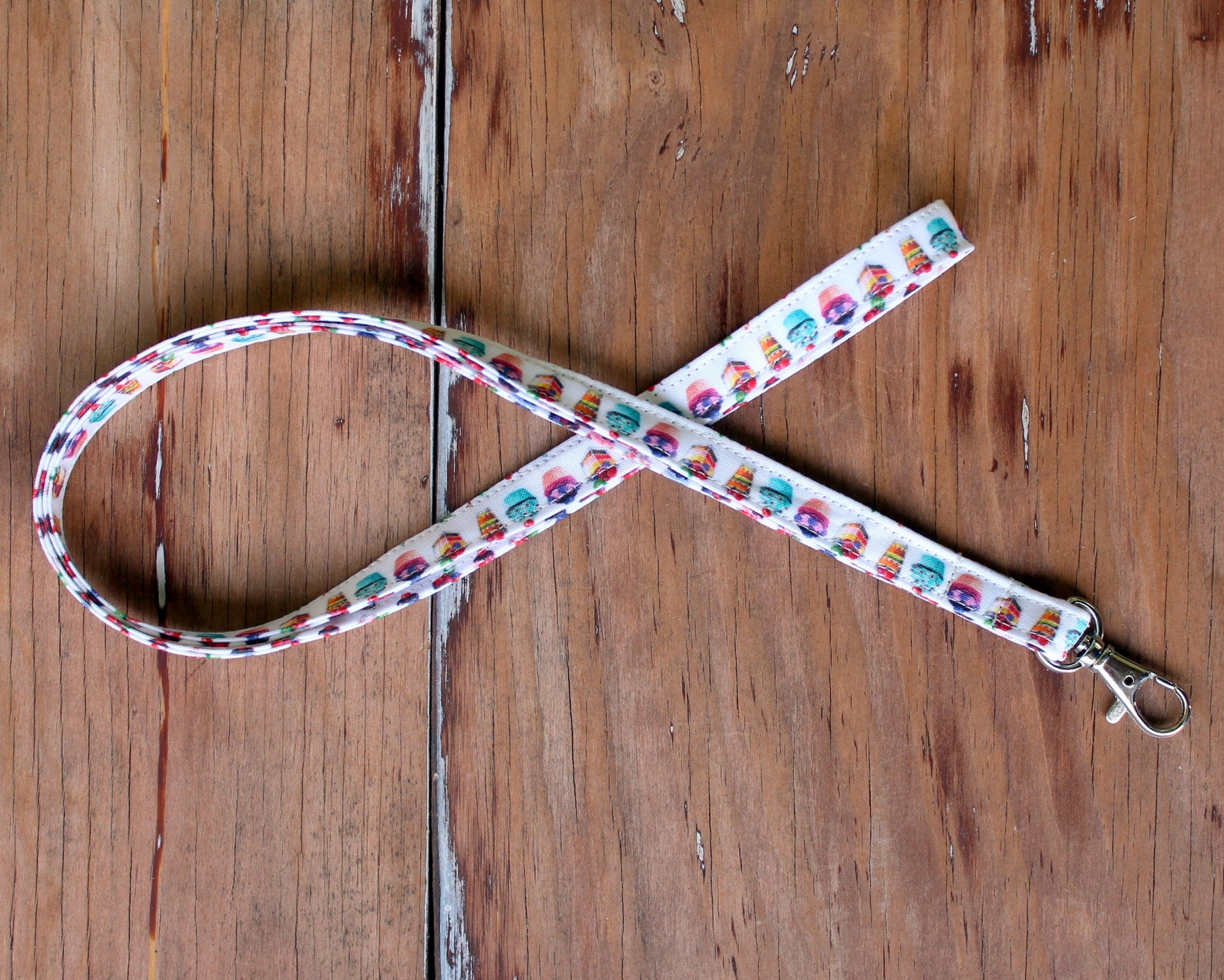 Lanyard, Fun Lanyard With Desserts, Cake, Cupcake, White Cute Lanyard ...