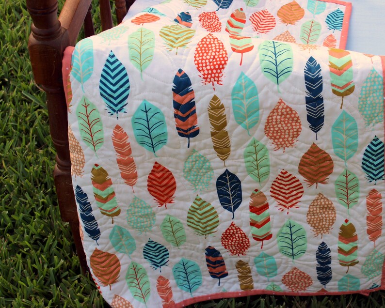 Modern Baby Quilt Modern Baby Girls Quilt Moda Desert Song | Etsy